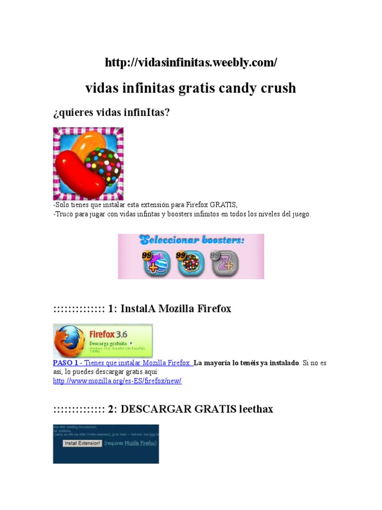 Vidas Infinitas Gratis Candy Crush | PDF | Informática