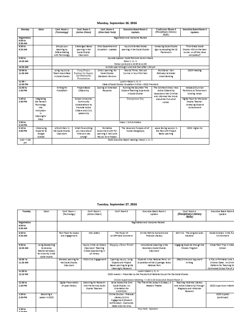 Conference Grid 2016 | PDF | Classroom | Teachers