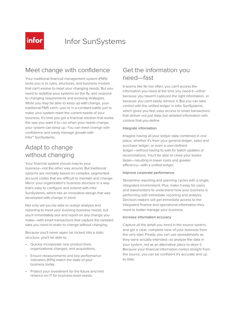 Infor FMS SunSystems | PDF | Accounting | Inventory