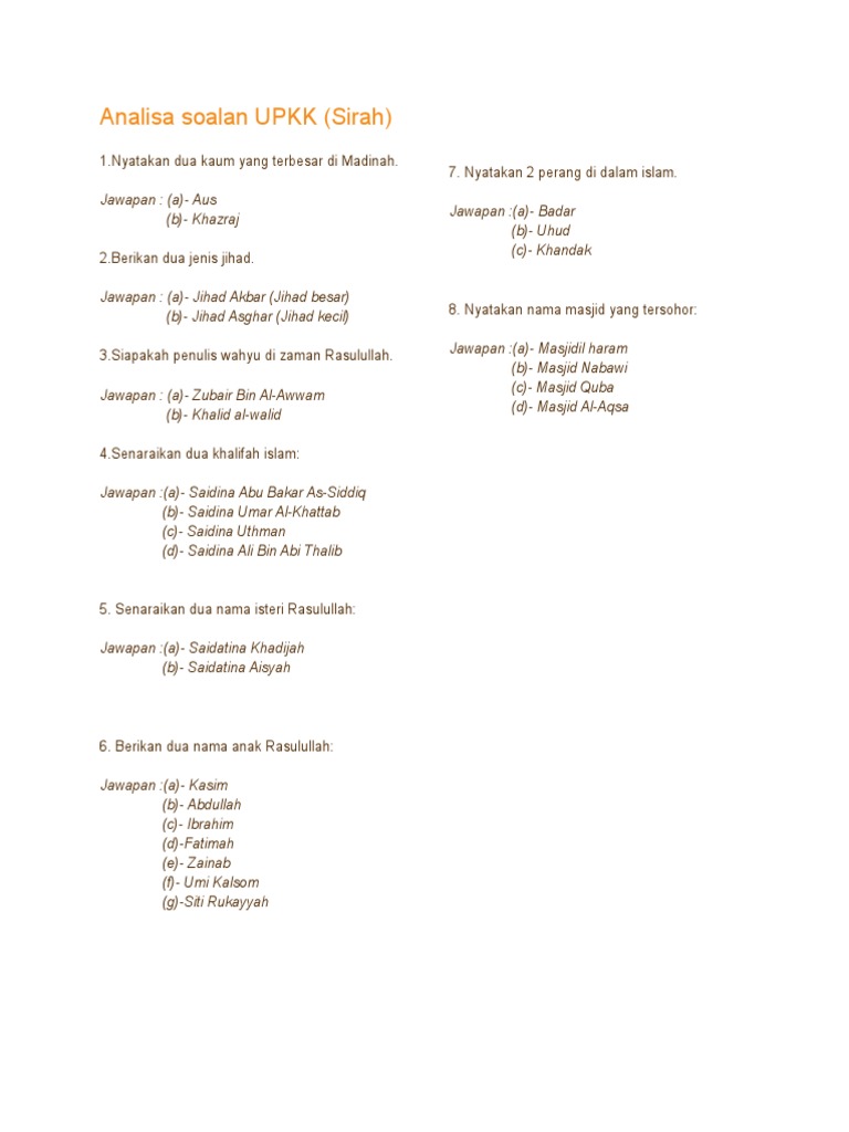 Analisa Soalan UPKK 2015 | PDF