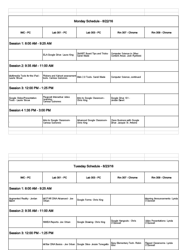2016 STC Schedule - Published - Schd-Publish | PDF