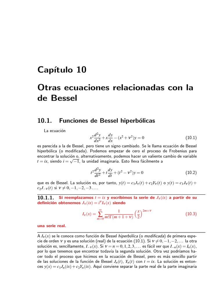 Funciones de Bessel Hiperbólicas | PDF | Funciones especiales | Álgebra abstracta