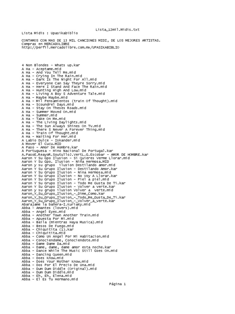 Lista 12mil Midis UPASIKA | PDF