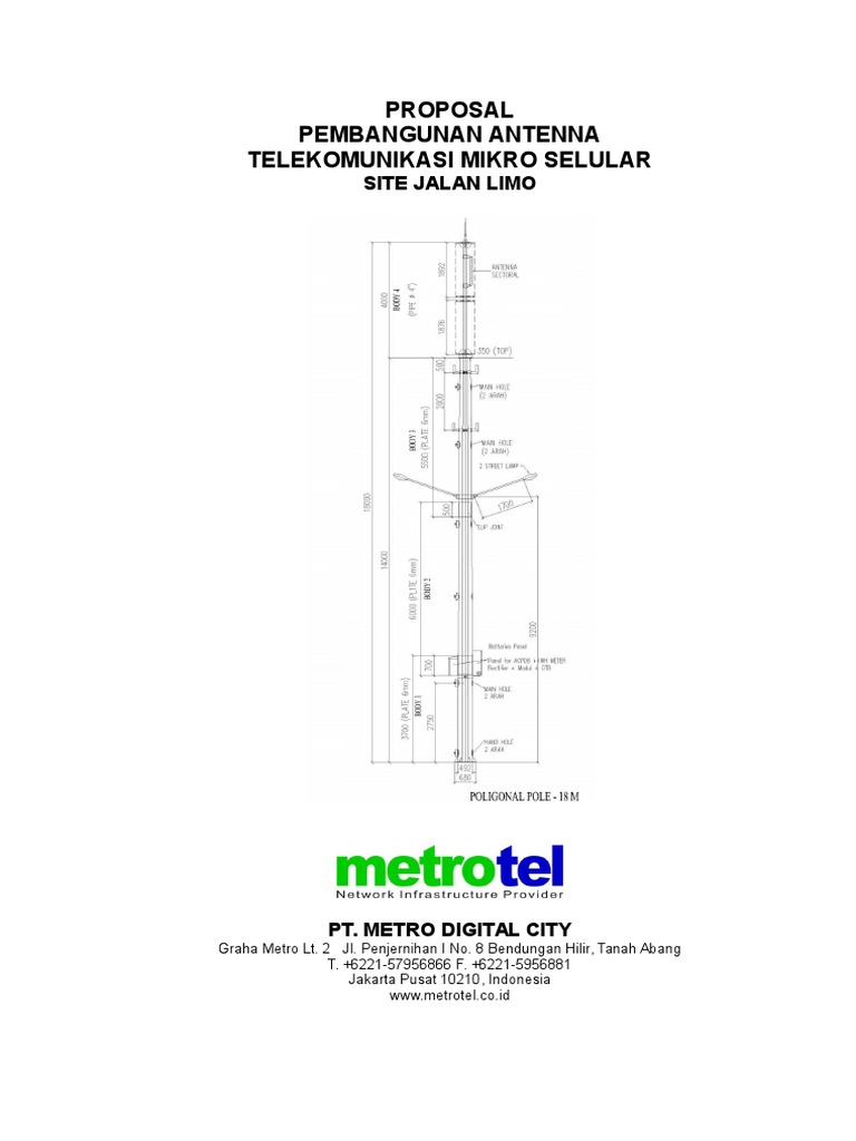 Proposal Pembangunan Tower Telekomunikasi | PDF