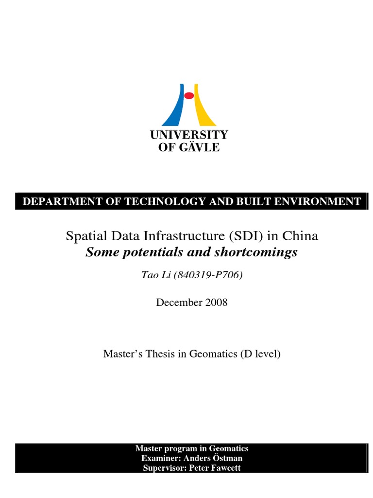 Spatial Data Infrastructure Sdi In China Some Potentials And