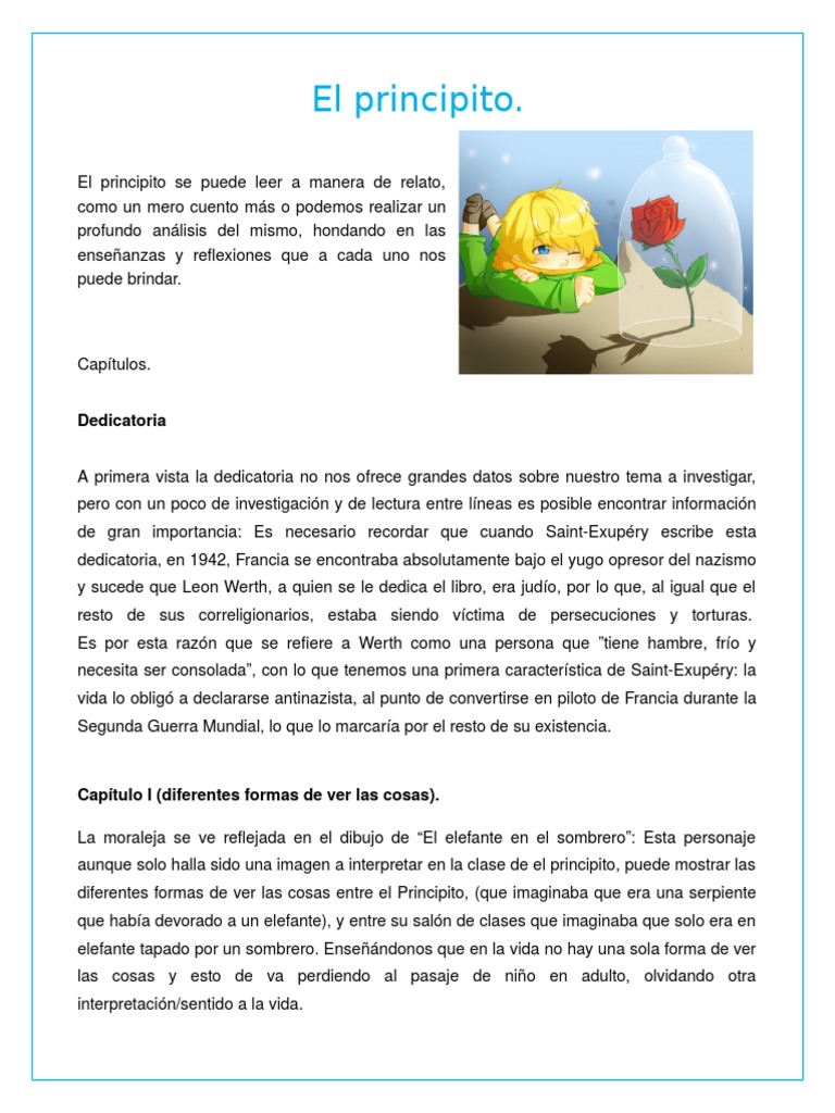 El Principito - Capítulos | PDF | El Principito | Adultos