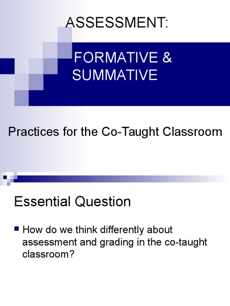04 Formative and Summative Assessment Practices For The Co-Taught ...