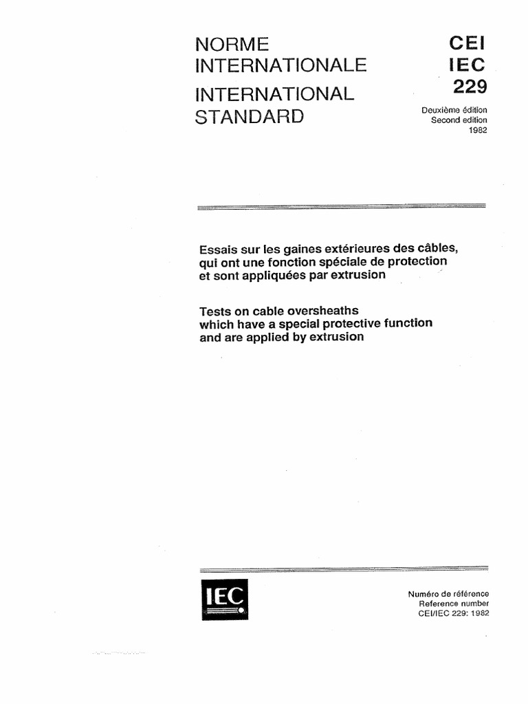 CEI IEC 229 1982 - Tests On Cable Oversheaths ... | PDF
