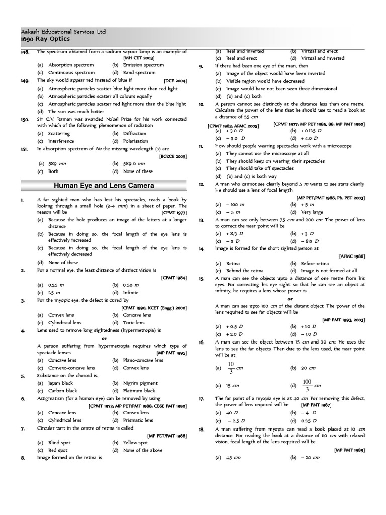 05 Assignment III | PDF | Lens (Optics) | Angular Resolution