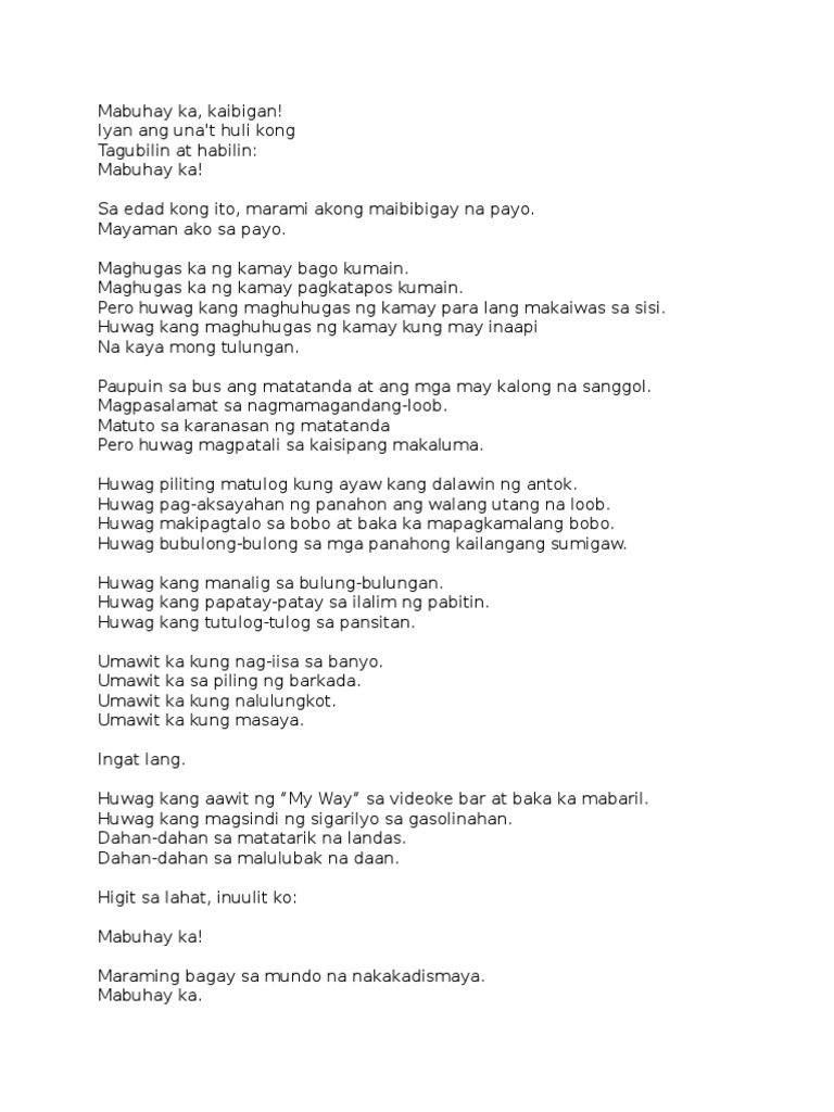 Mabuhay Ka | PDF
