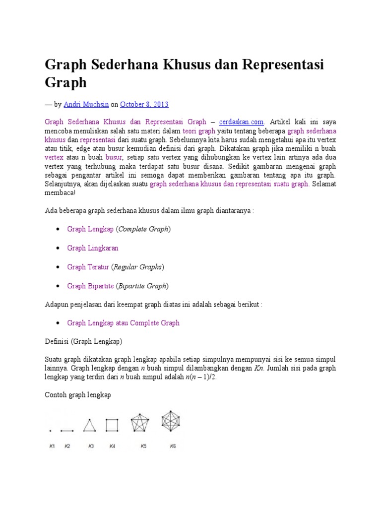 Graph Sederhana dan Representasinya | PDF