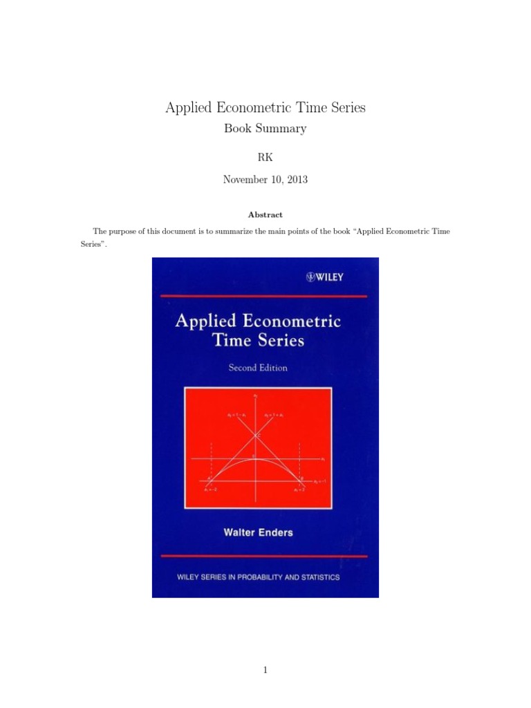 Summary Applied Econometric Time Series | PDF | Recurrence Relation | Time Series