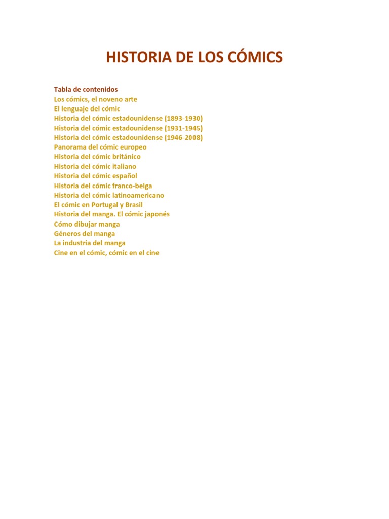 Historia Del Comic | PDF | Cómics | Manga
