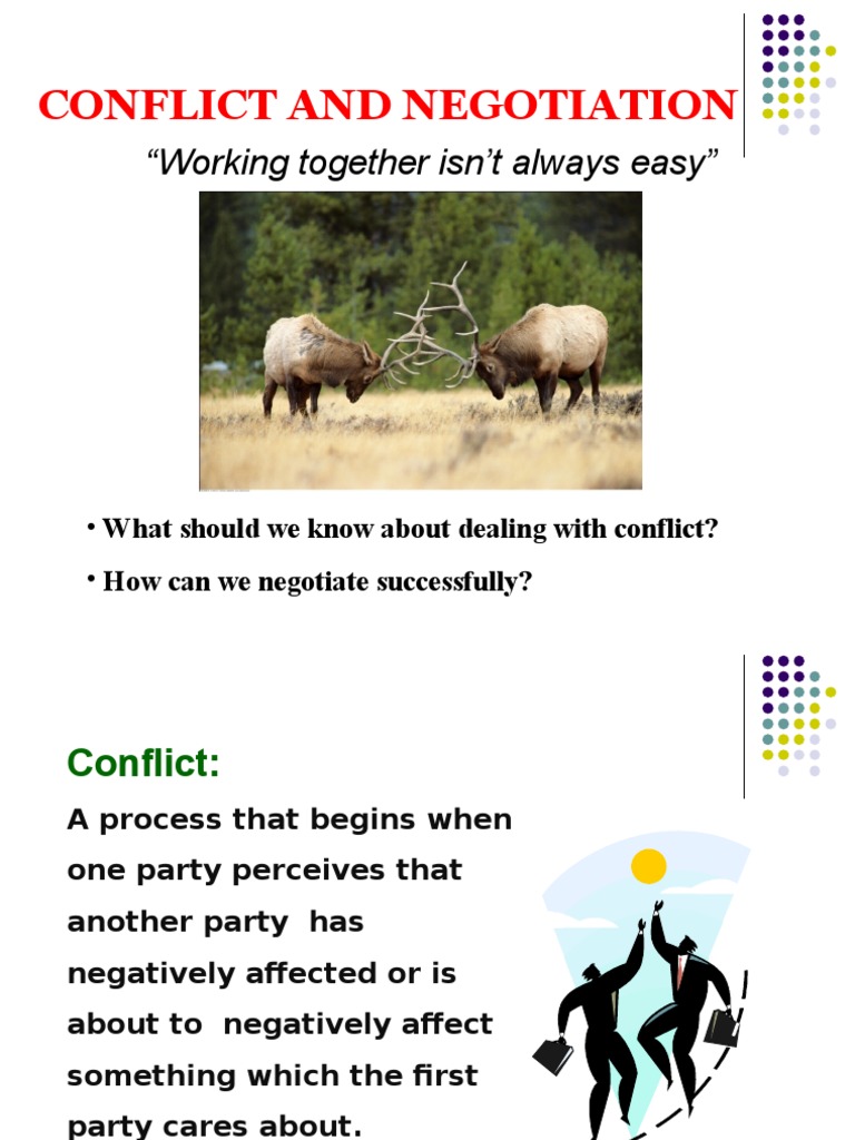 Chp-15 Conflict & Negotiation Final | PDF | Negotiation | Conflict (Process)