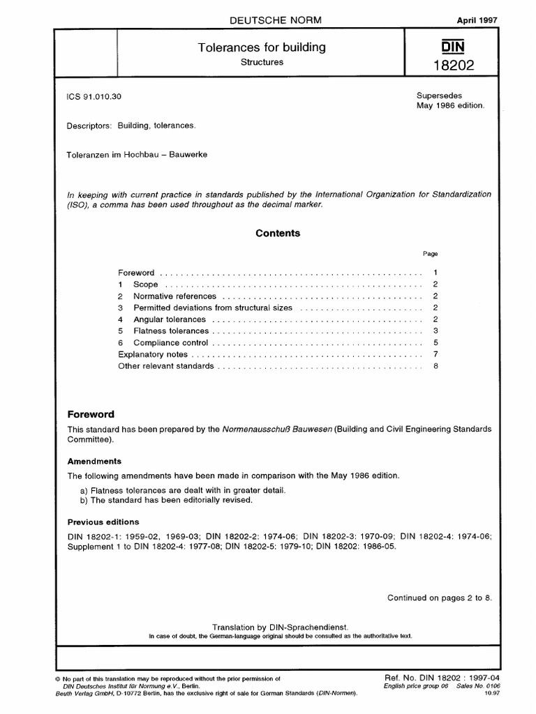 Tolerancije U Gradjevinskim Konstrukcijama PDF | PDF