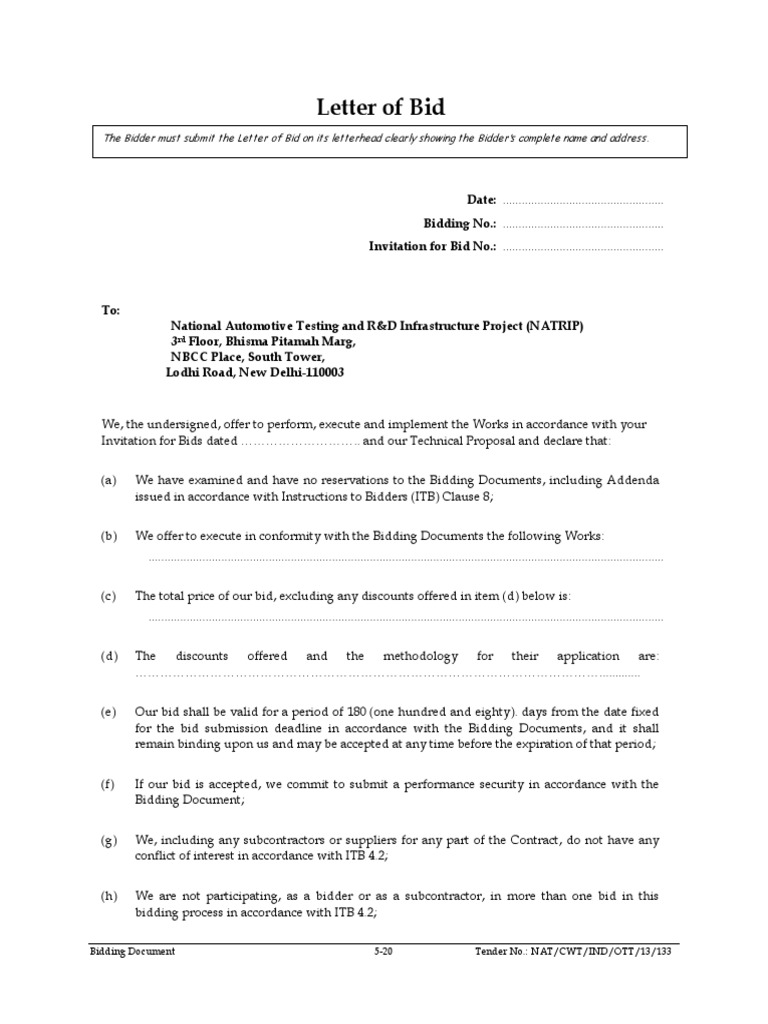 Financial Bid Submission Guidelines | PDF | Construction Bidding | Prices