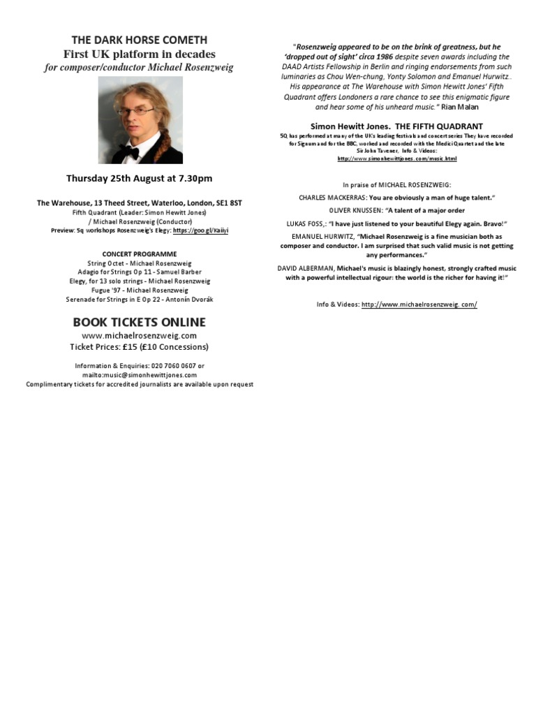 Michael Rosenzweig - London Concert | PDF