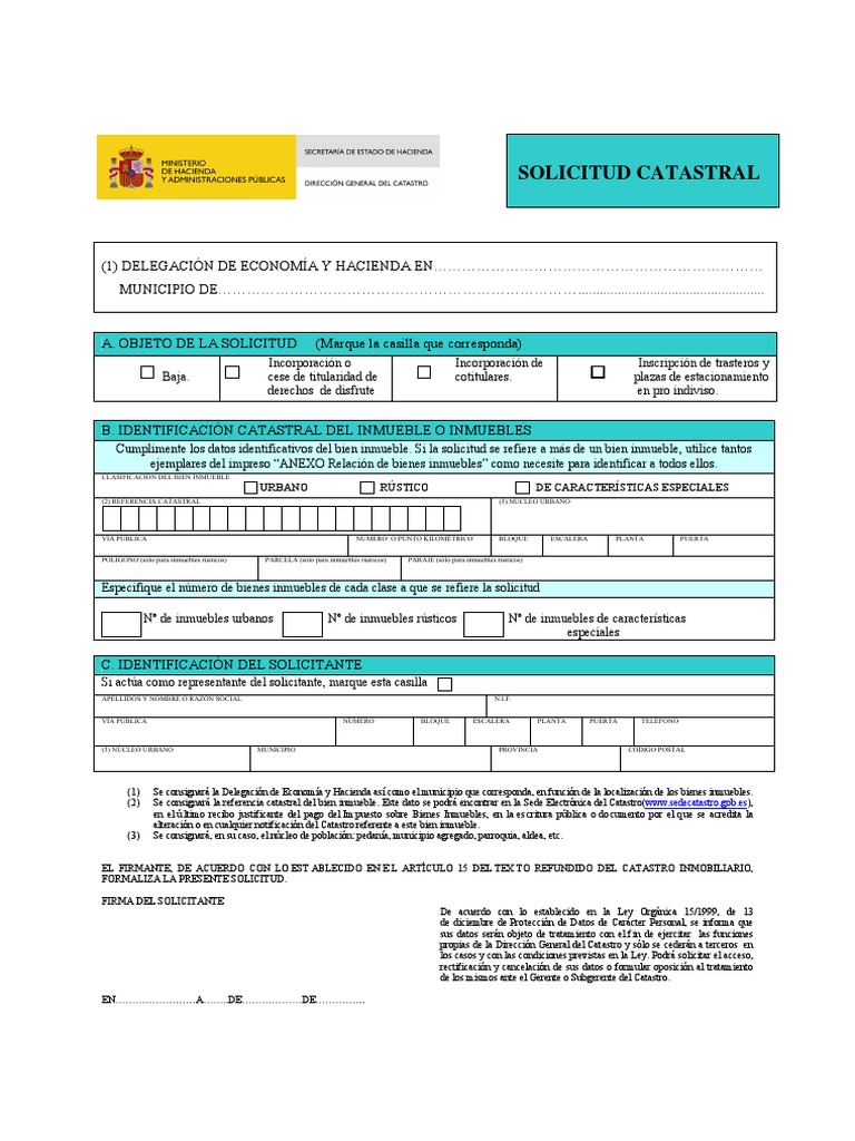 SOLICITUD CATASTRAL | Business
