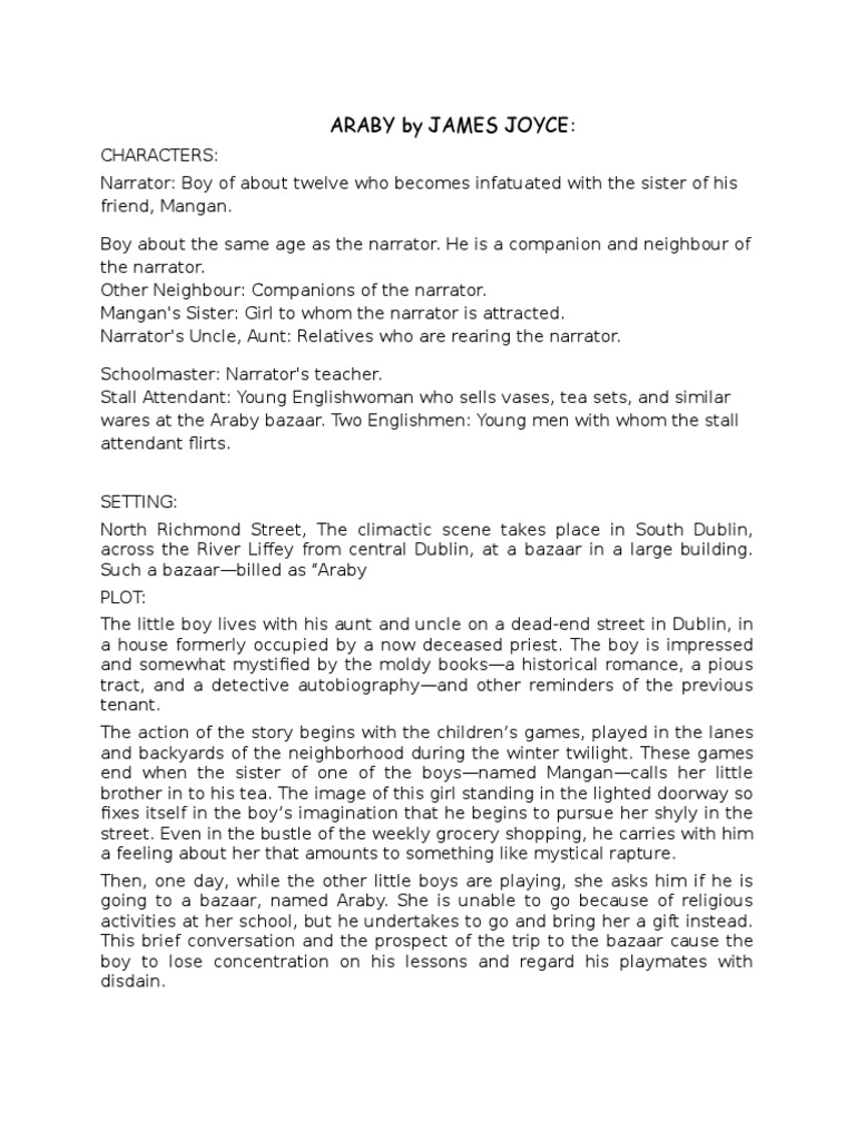 Araby by James Joyce | PDF | Nature