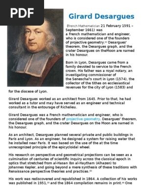 Girard Desargues MANIERE UNIVERSELLE DE MR. DESARGUES, POUR PRATIQUER
