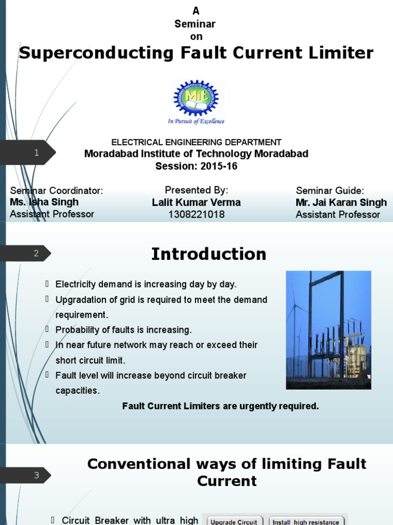 Superconducting Fault Current Limiter Pdf Superconductivity