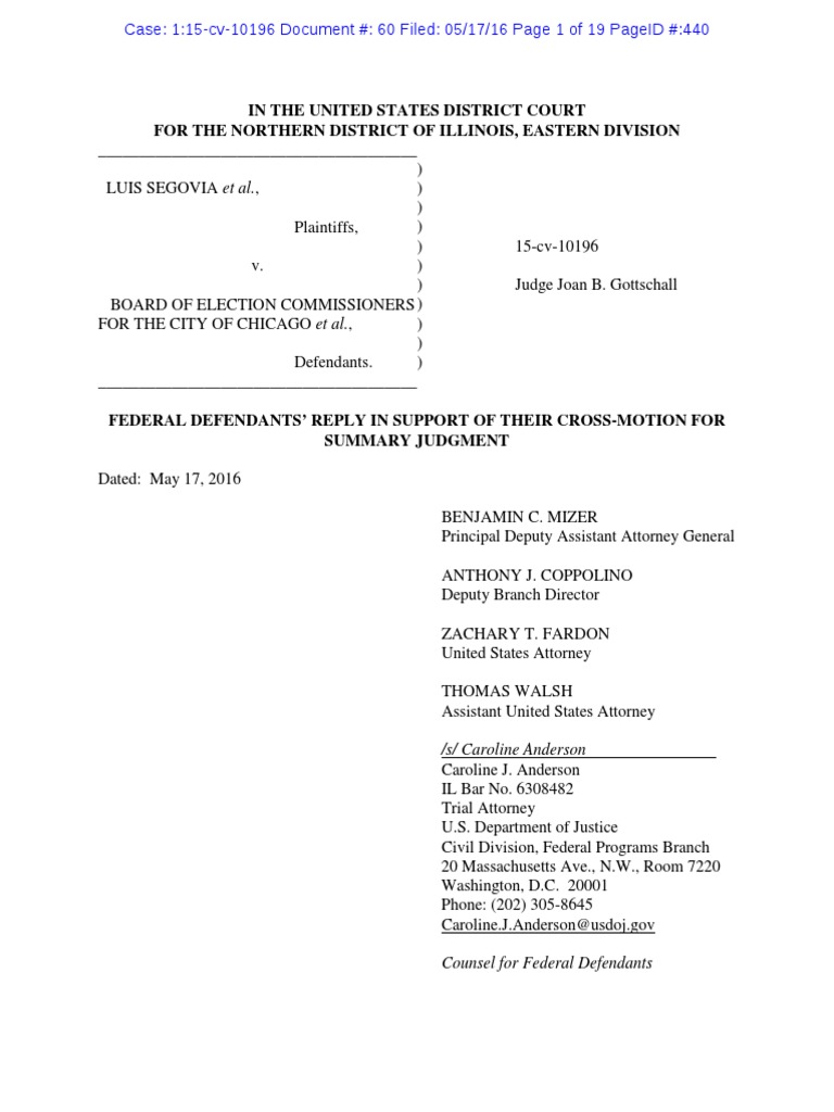 Reply in Support of Cross-motion for Summary Judgment, Federal ...