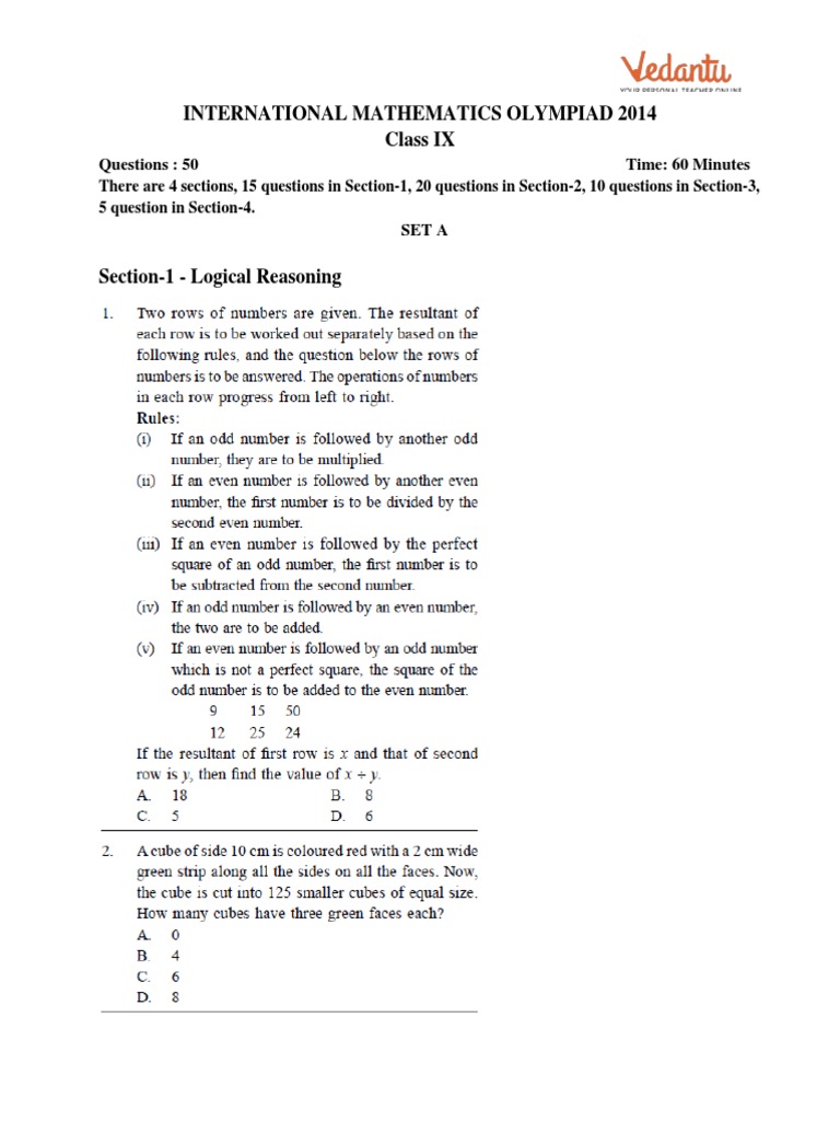 Imo 2014 Class9 | PDF