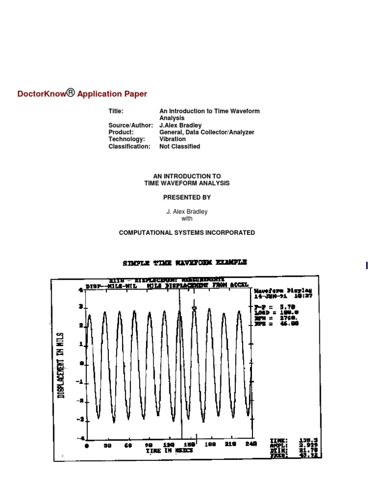 An Introduction To Time Waveform Analysis Pdf Spectral Density