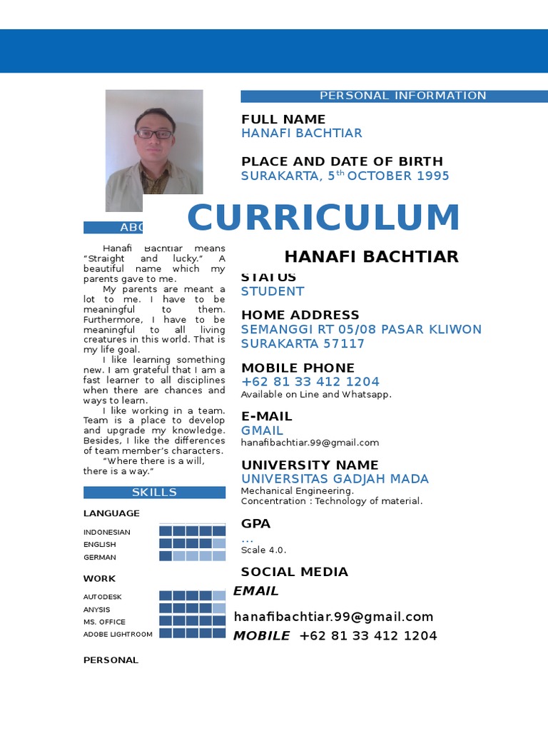 CV Hanafi | PDF | Science And Technology | Science