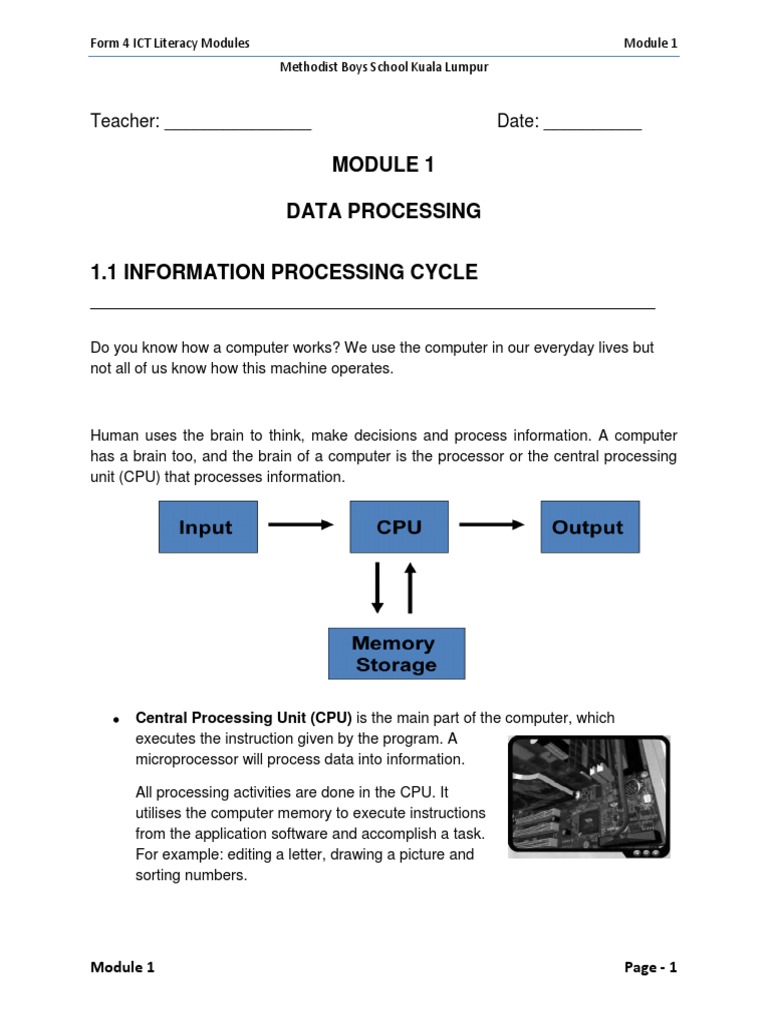 Introduction to Data Processing: Understanding How Computers Work Through Binary Representation ...