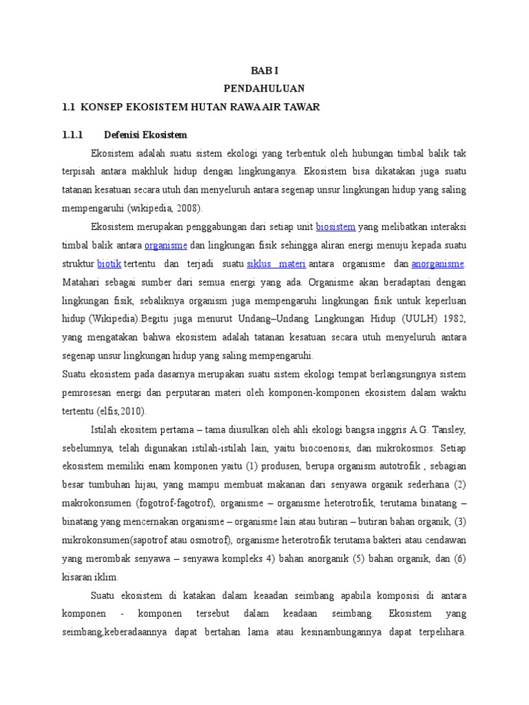 Ekosistem Rawa | PDF
