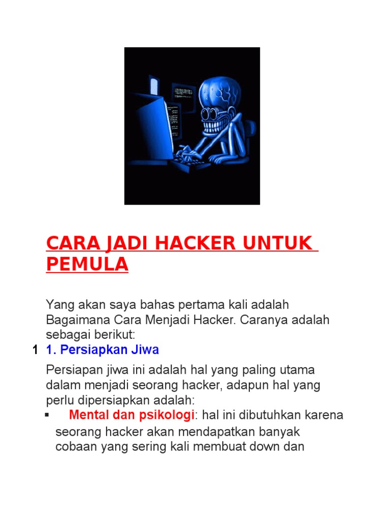 Cara Jadi Hacker Untuk Pemula | PDF