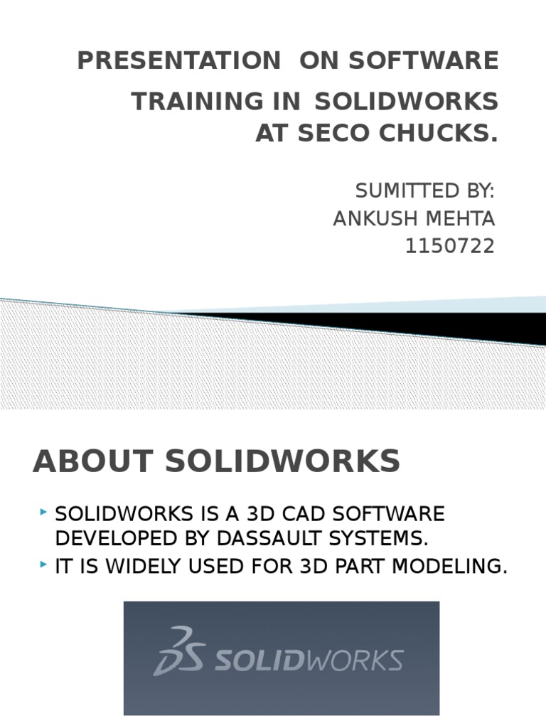 SolidWorks Training Presentation at SECO | PDF