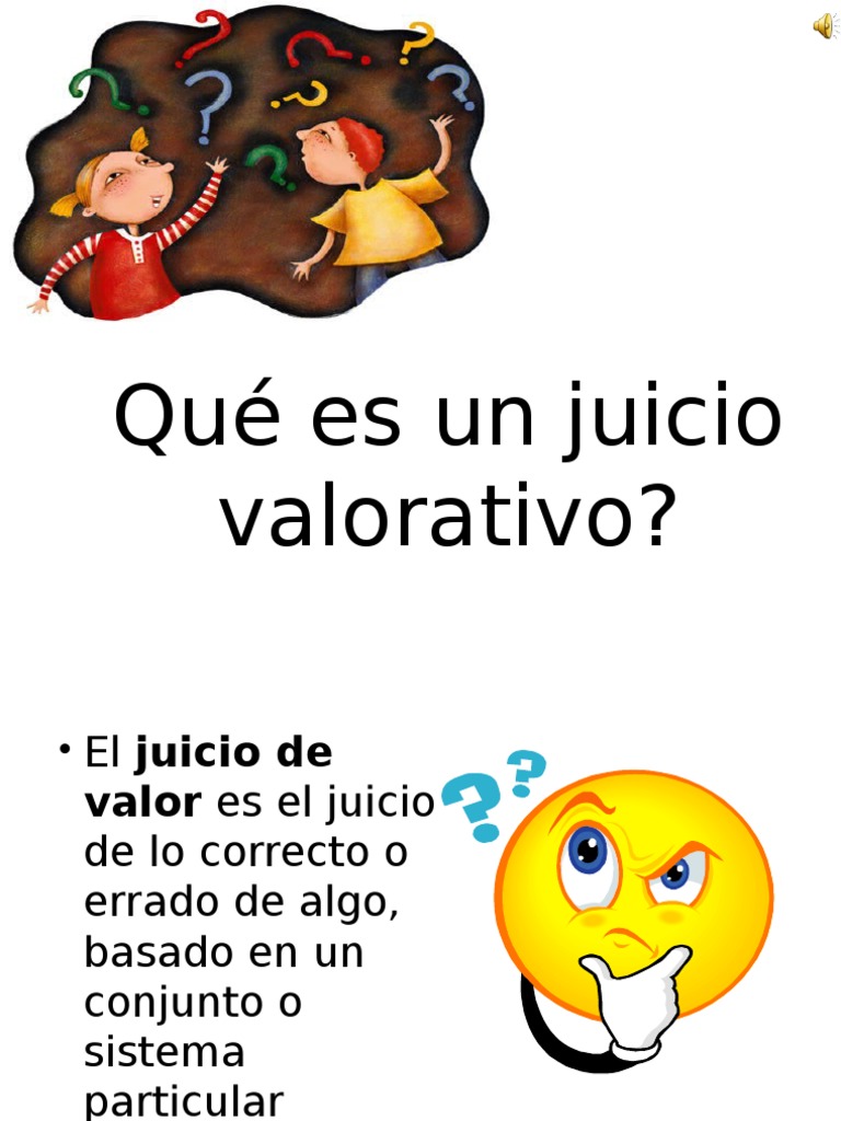Juicio Valorativo: Definición y Ejemplos | PDF