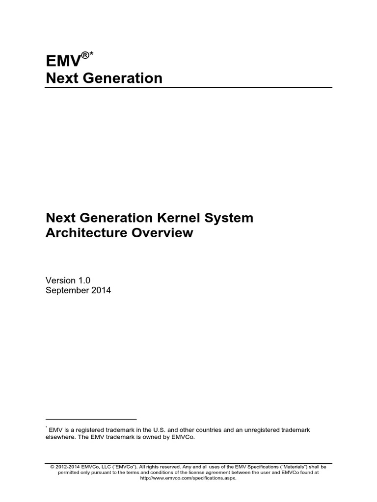 EMV Next Gen Architecture Overview v1.0 201409160406534 | PDF | Emv ...