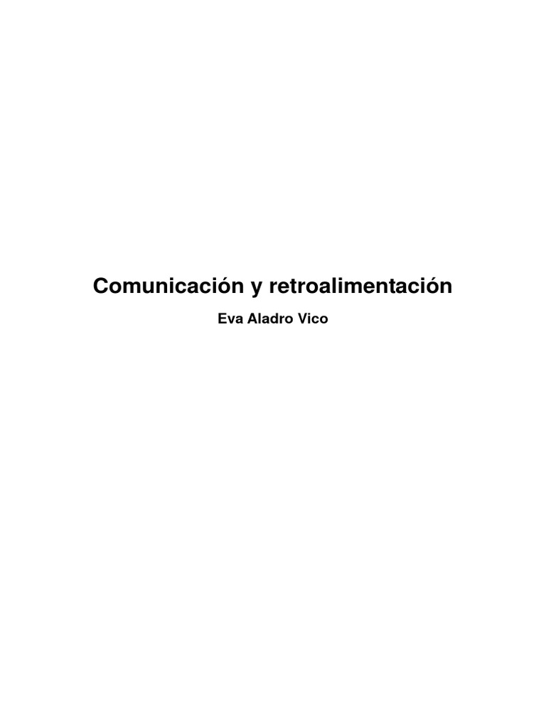 Retroalimentación en la Comunicación | PDF | Realimentación | Mente