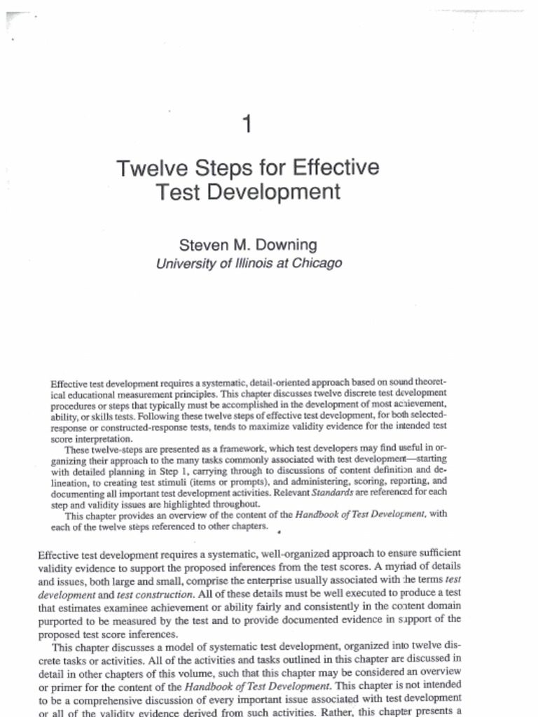 12 Steps For Effective Test Development | PDF