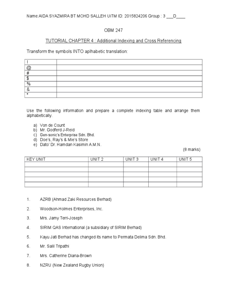 OBM 247 Tutorial c4 Additional | PDF