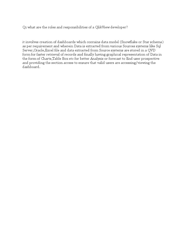 Qlikview Interview Questions Asked in Accenture | PDF