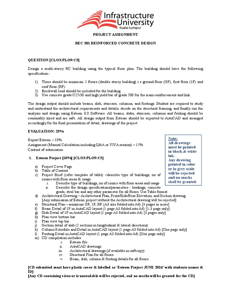 Project Assignment Bec301 | PDF | Concrete | Structural Engineering