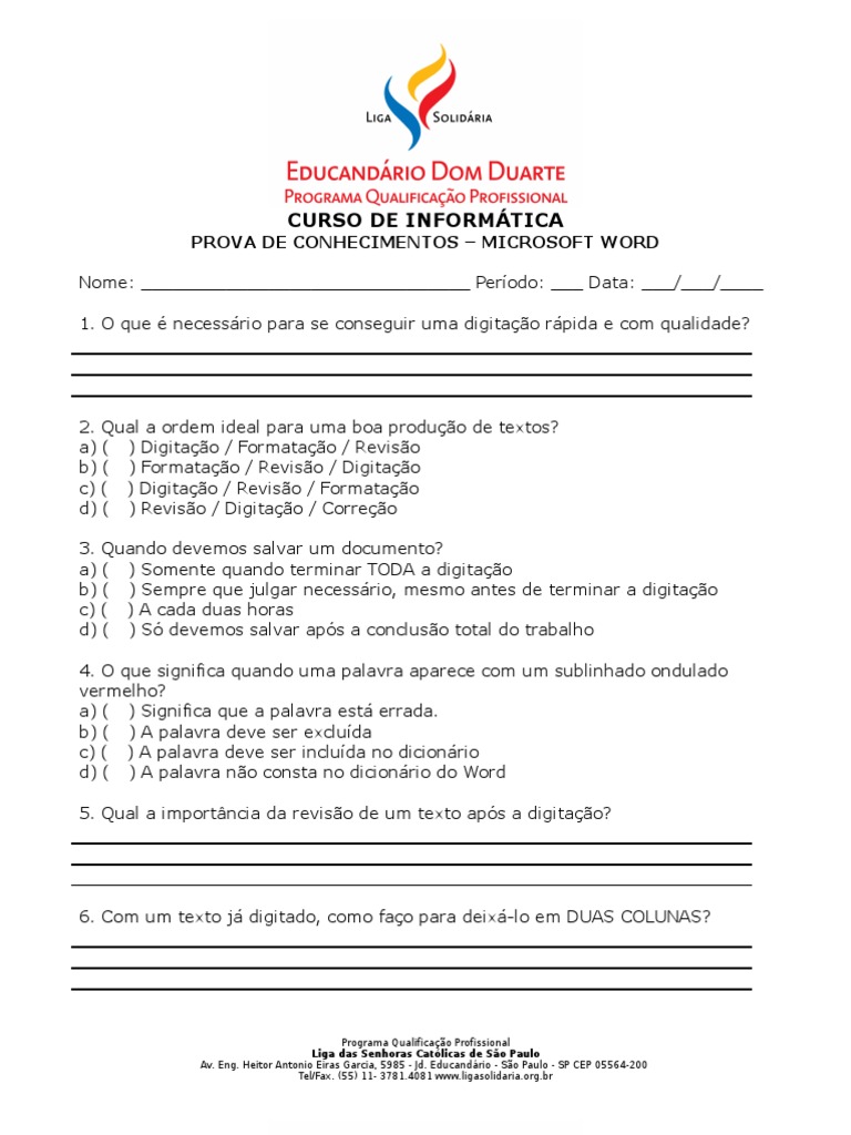 Prova Word | PDF