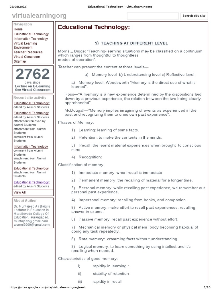 Levels of Teaching | PDF | Memory | Communication