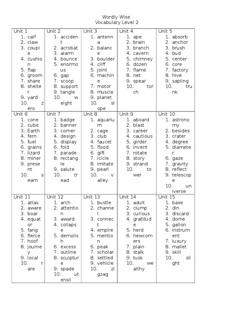 Second Grade Wordly Wise Vocabulary | PDF | History