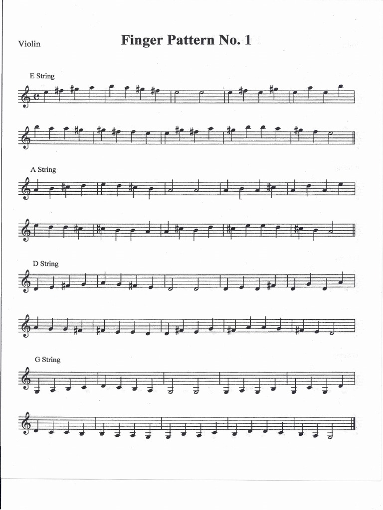 Violin Finger Pattern Guide: E String | PDF