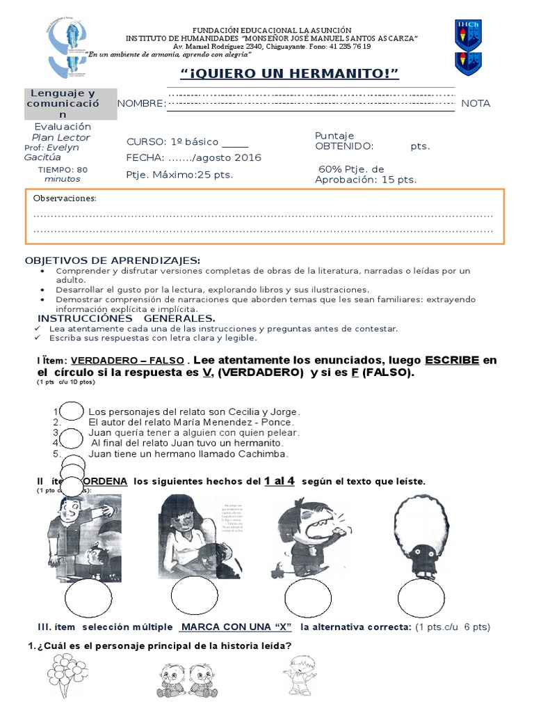 1 PLAN LECTOR Quiero Un Hermanito | PDF | Lectura (proceso) | Ciencia cognitiva