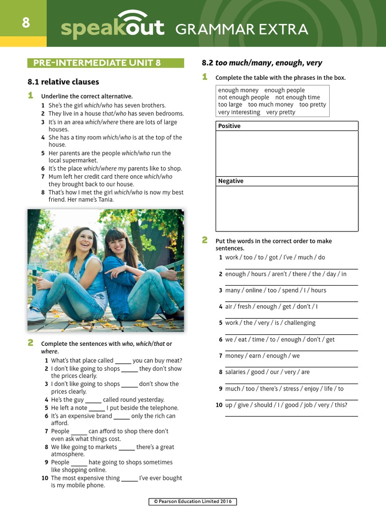 Speakout Grammar Extra Pre-Intermediate Unit 8 | Download Free PDF ...