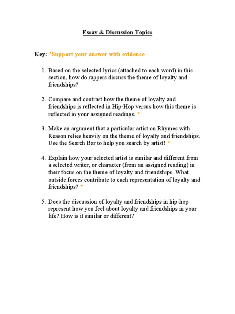 Loyalty Friendships | PDF | Essays