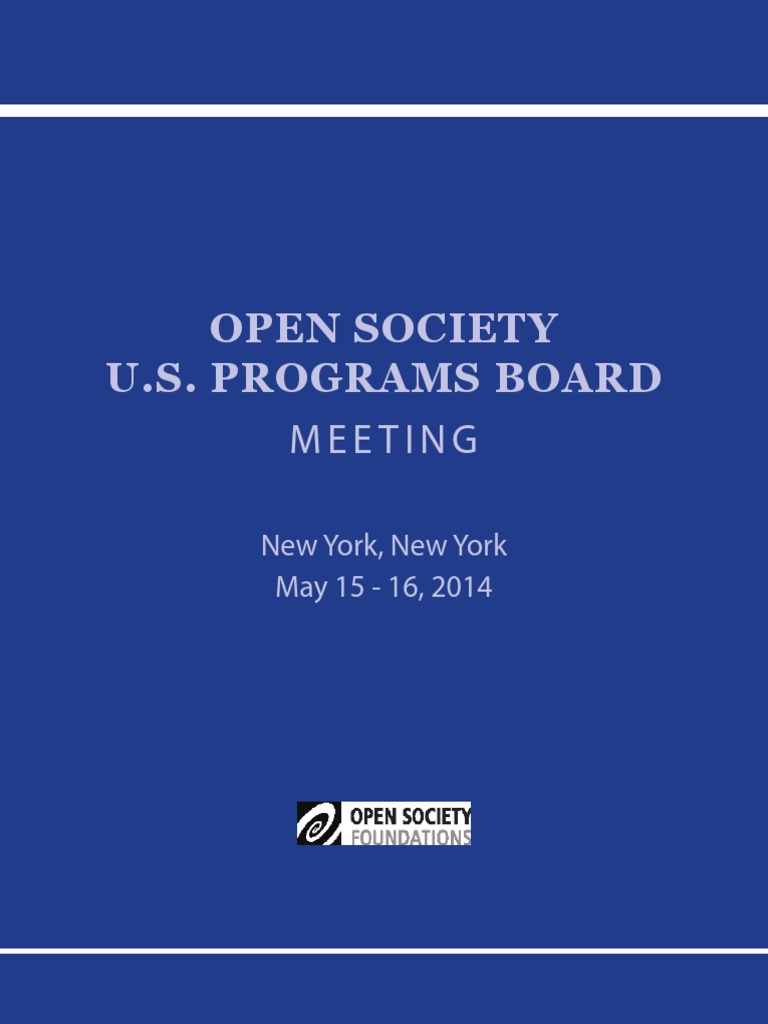 U.S. Programs Board Meeting Agenda | PDF | Democracy | Political Ideologies