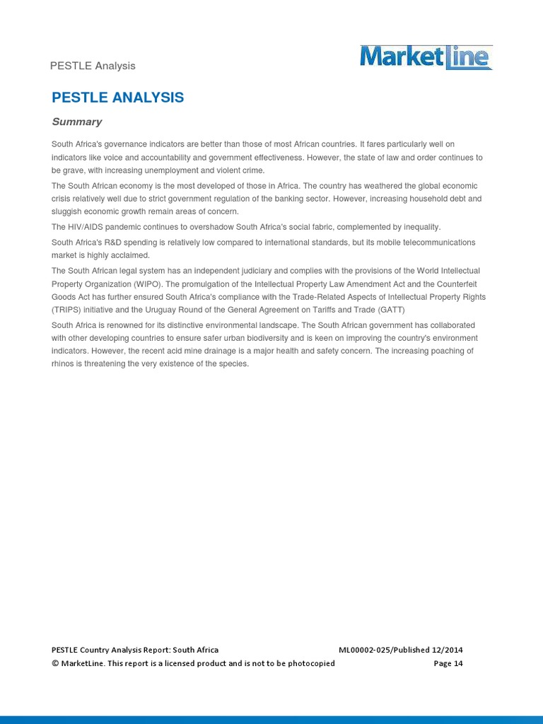 Marketline - Pestle Analysis | PDF | Banks | Sustainability