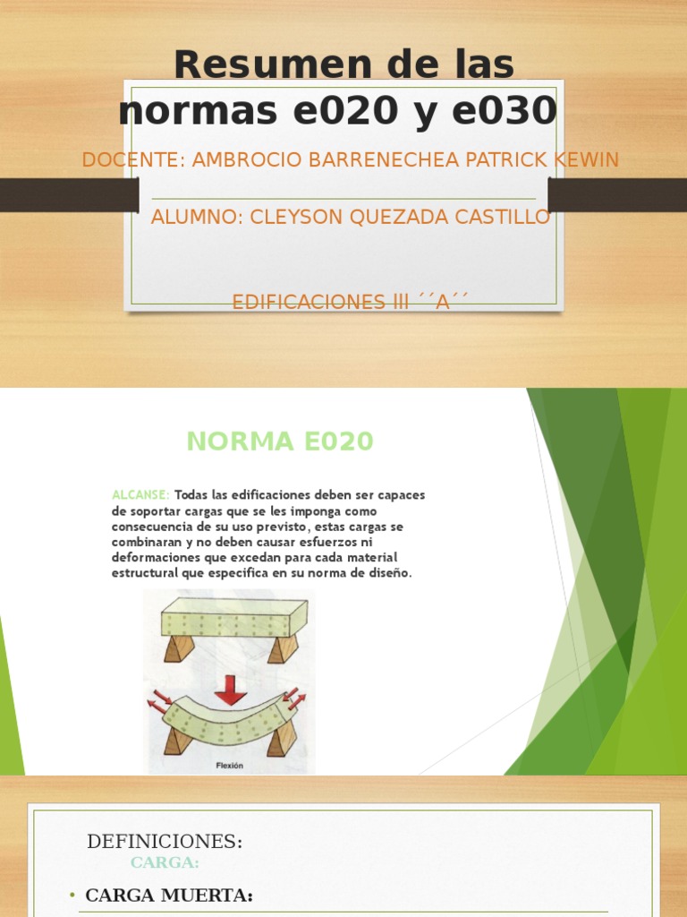 Resumen de Las Normas E020 y E030 | PDF | Temblores | Fundación (Ingeniería)